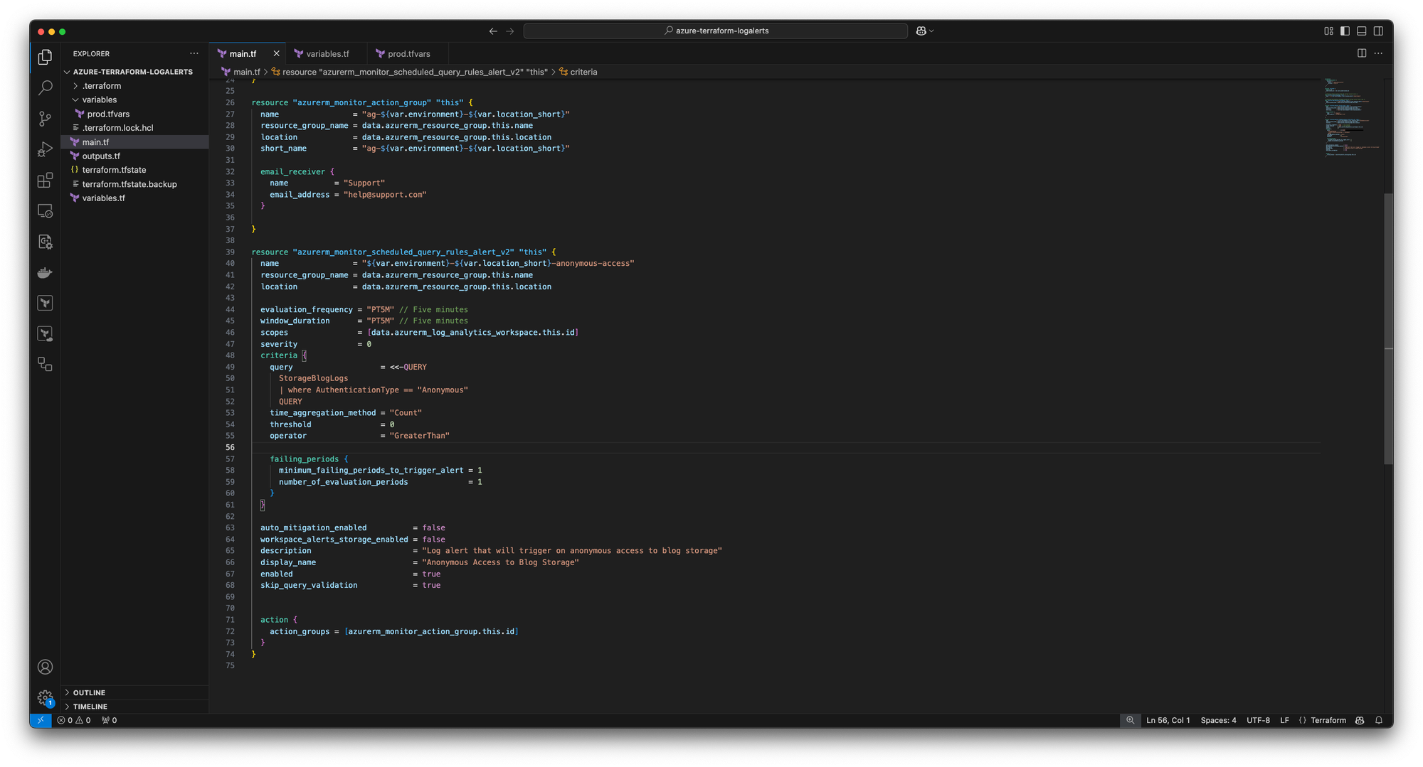 Configure Azure Monitor Log Alerts With Infrastructure As Code