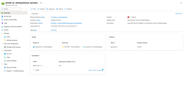 Configure Azure Monitor Log Alerts With Infrastructure As Code