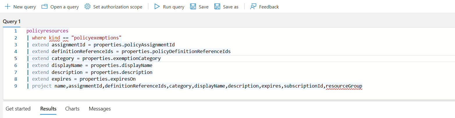 List policy exemptions in Azure with Resource Graph